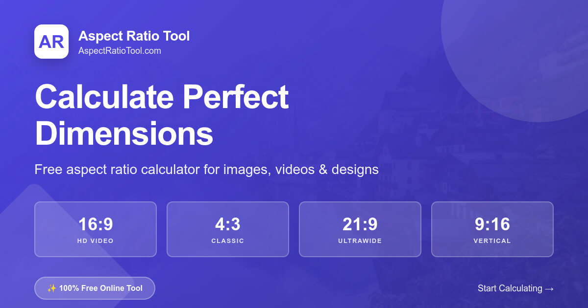 Aspect Ratio Calculator | Free Online Tool - Aspect Ratio Tool